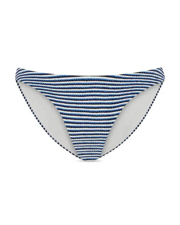 MILLY Margot Textured Stripe Bikini Bottom - Navy Multi