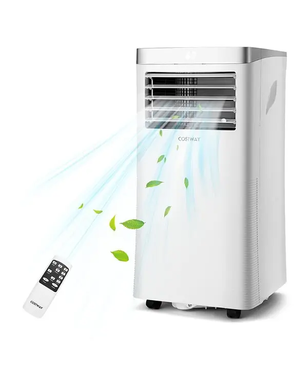 COSTWAY 8000 Btu Portable Air Conditioner 3-in-1 Air Cooler With Remote Control - White