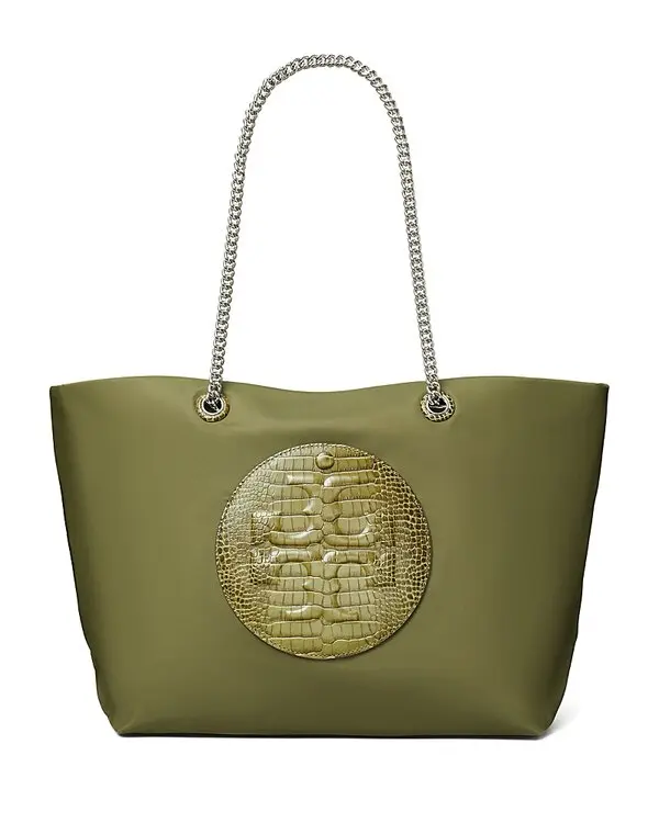 Tory Burch Ella Chain Zip Tote - Green/khaki