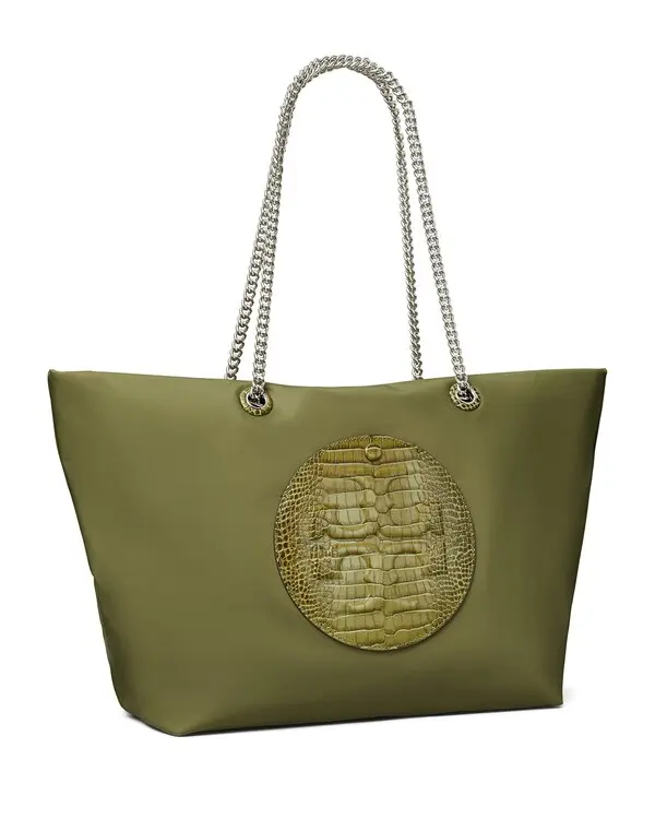 Tory Burch Ella Chain Zip Tote - Green/khaki