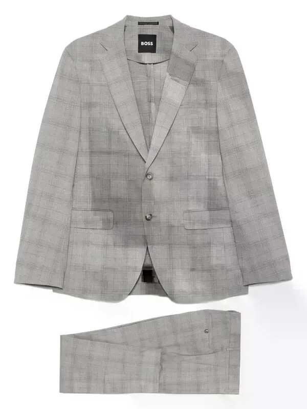 BOSS Checked Suit - Grey