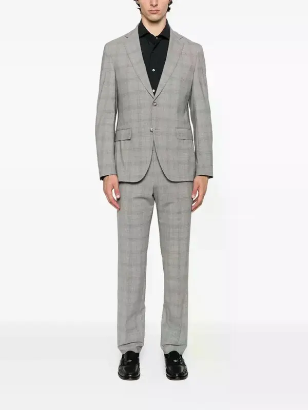 BOSS Checked Suit - Grey