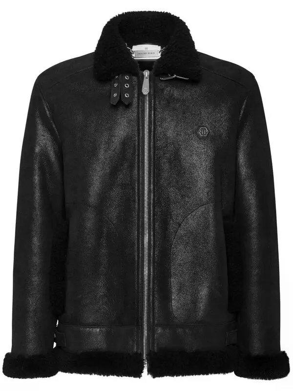 Philipp Plein Shearling Biker Jacket