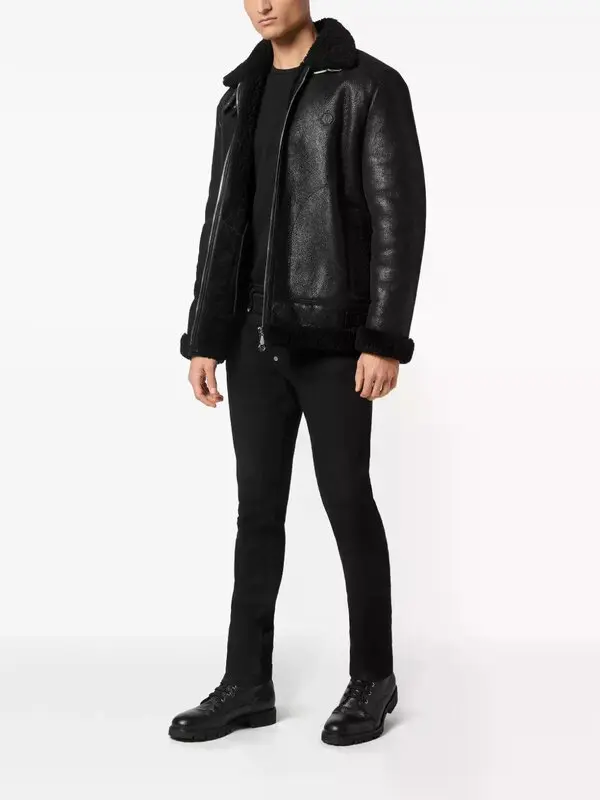 Philipp Plein Shearling Biker Jacket