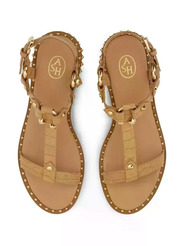 Ash Patsy Bis Studded Leather Sandals - Brown