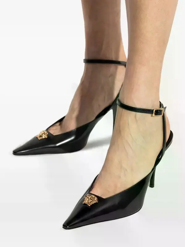 Versace 85mm Medusa-embellished Pointed-toe Pumps