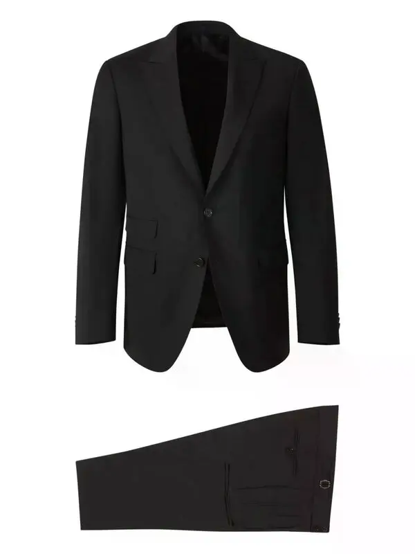 Scabal Single-breasted Suit - Black