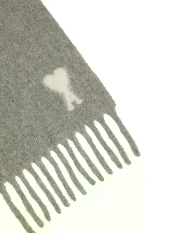 Ami De Coeur Fringed Scarf - Grey