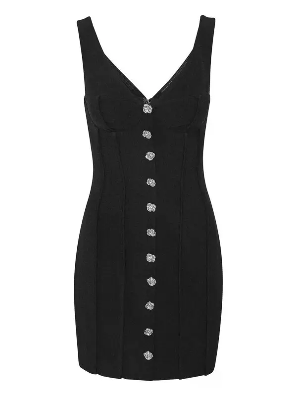 ROTATE BY BIRGER CHRISTENSEN Rose-buttoned Mini Dress