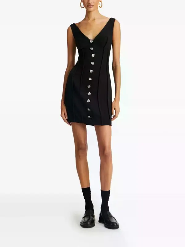 ROTATE BY BIRGER CHRISTENSEN Rose-buttoned Mini Dress
