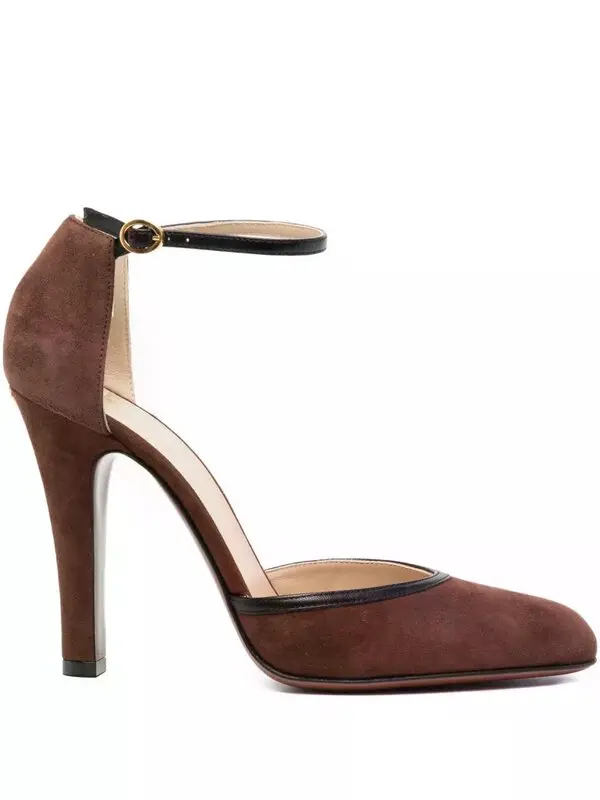 Valentino Garavani 100mm Ankle-strap Heeled Pumps - Brown