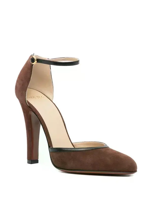Valentino Garavani 100mm Ankle-strap Heeled Pumps - Brown