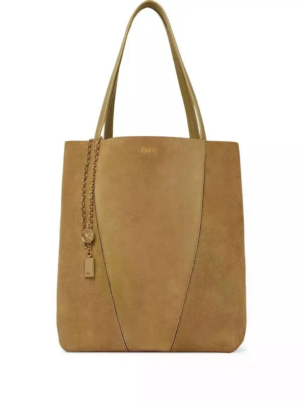 Chloé Suede Tote Bag With Chain Detail