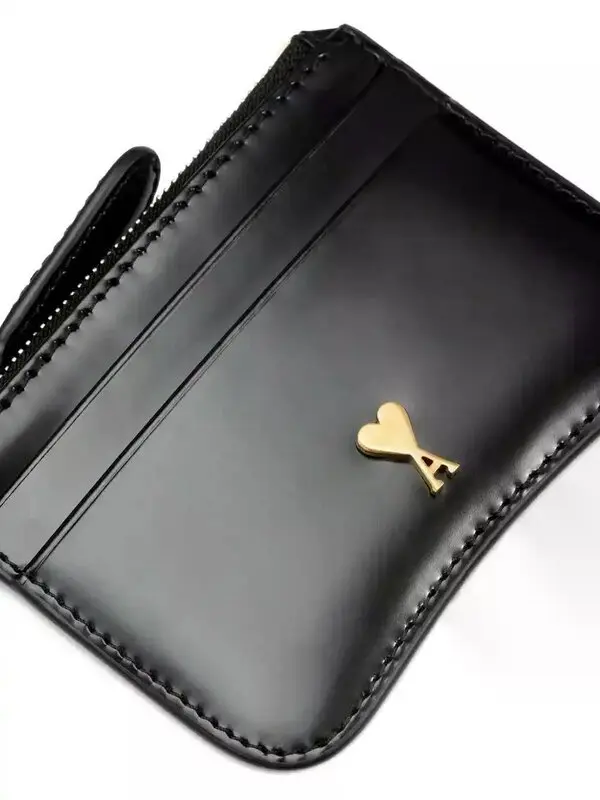 AMI Paris Paris Paris Leather Cardholder - Black