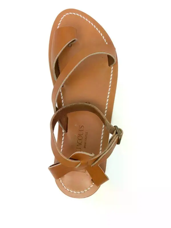 K.JACQUES Leather Ankle-strap Sandals - Neutrals