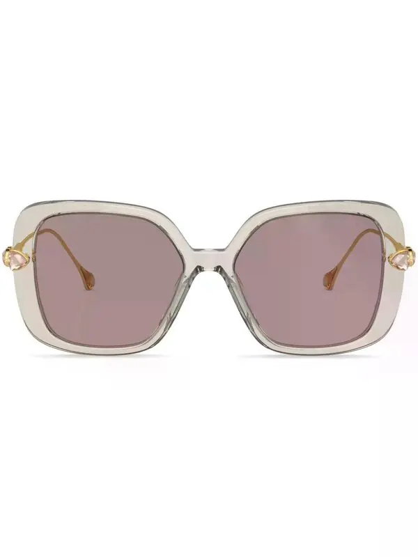 SWAROVSKI Crystal-embellished Oversized Sunglasses - Brown