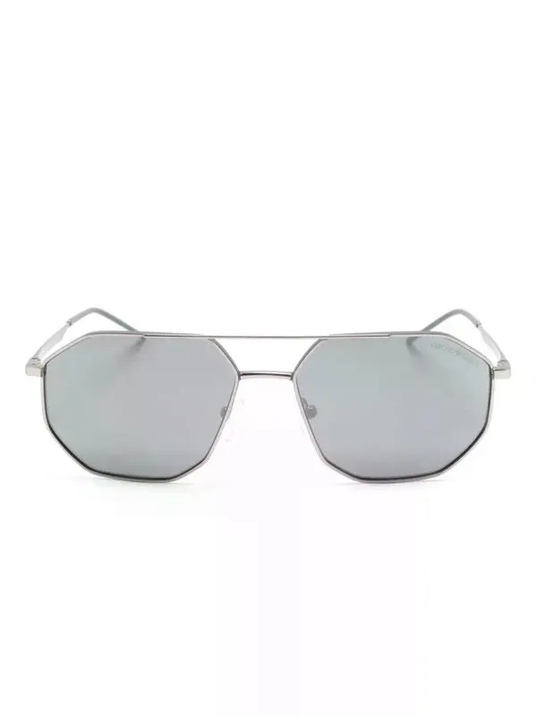 Emporio Armani Geometric-frame Sunglasses - Silver