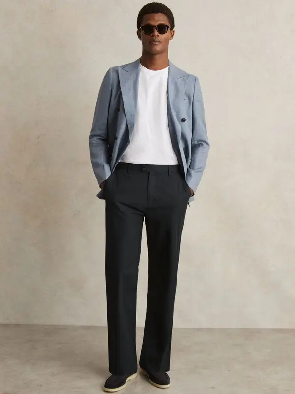 REISS Shade Relaxed-fit Cotton-linen Trousers