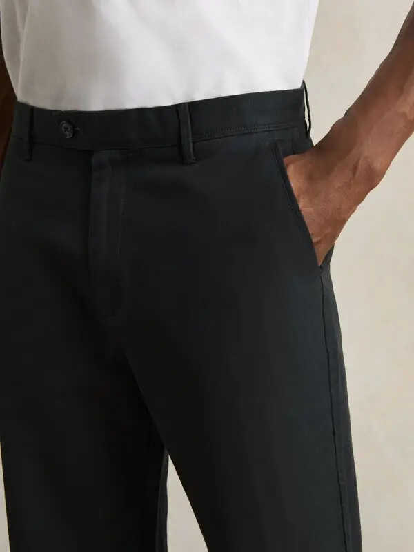 REISS Shade Relaxed-fit Cotton-linen Trousers