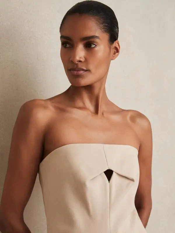 REISS Juni Double Strap Cut-out Midi Dress