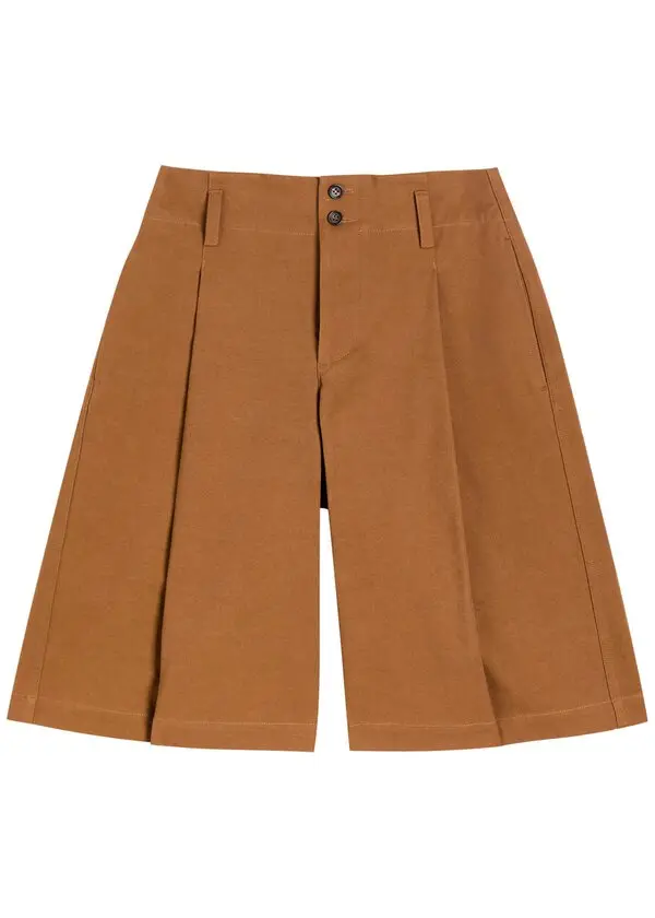 Chloé Pleated Canvas Shorts