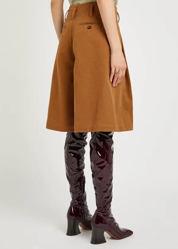 Chloé Pleated Canvas Shorts