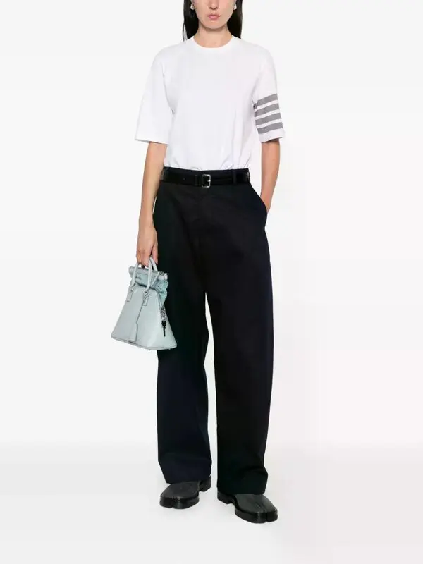 Thom Browne Cotton T-shirt With Four-bar Stripe Detail