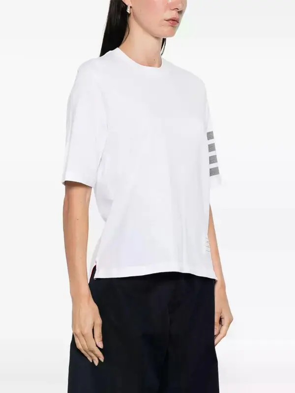 Thom Browne Cotton T-shirt With Four-bar Stripe Detail