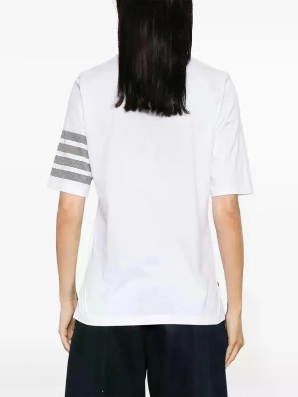 Thom Browne Cotton T-shirt With Four-bar Stripe Detail