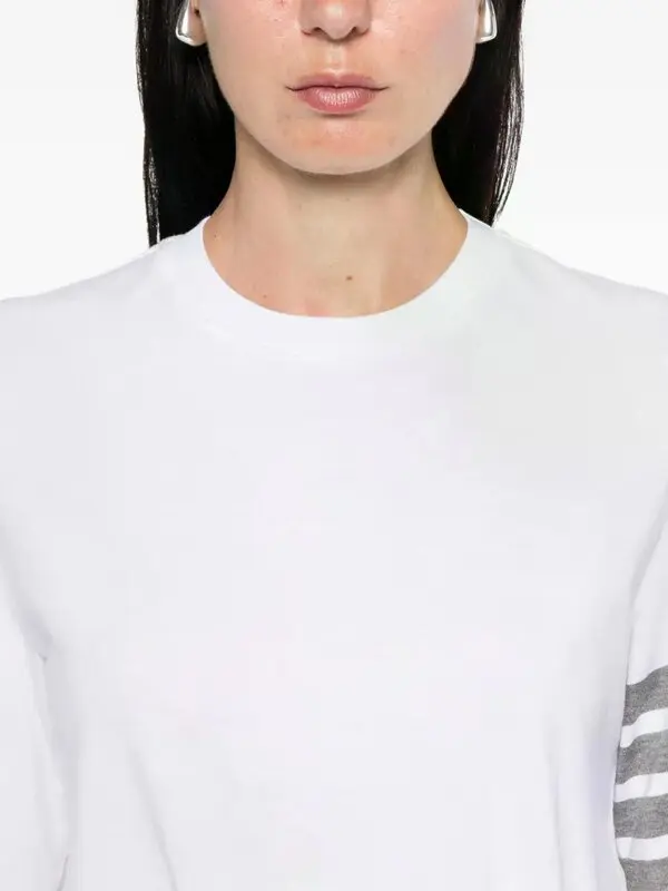 Thom Browne Cotton T-shirt With Four-bar Stripe Detail