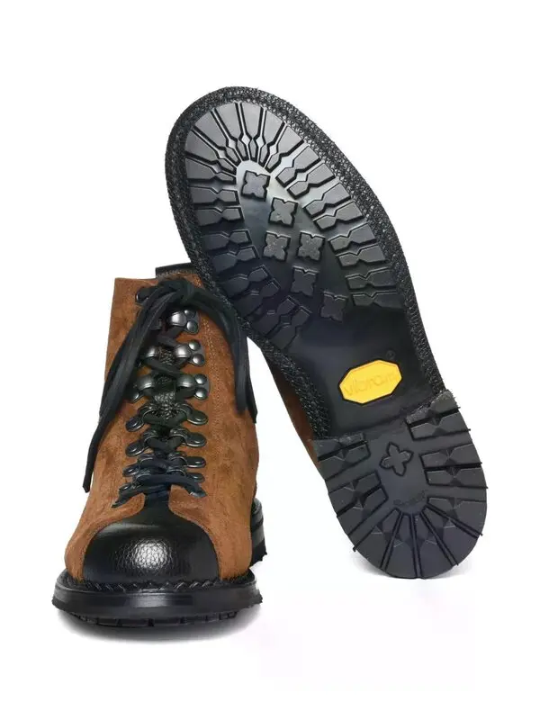 YUKETEN Suede Lace-up Boots With Cap Toe
