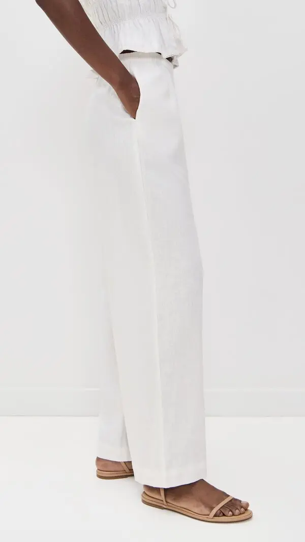 WAYF Clara Wide Leg Linen-blend Pants