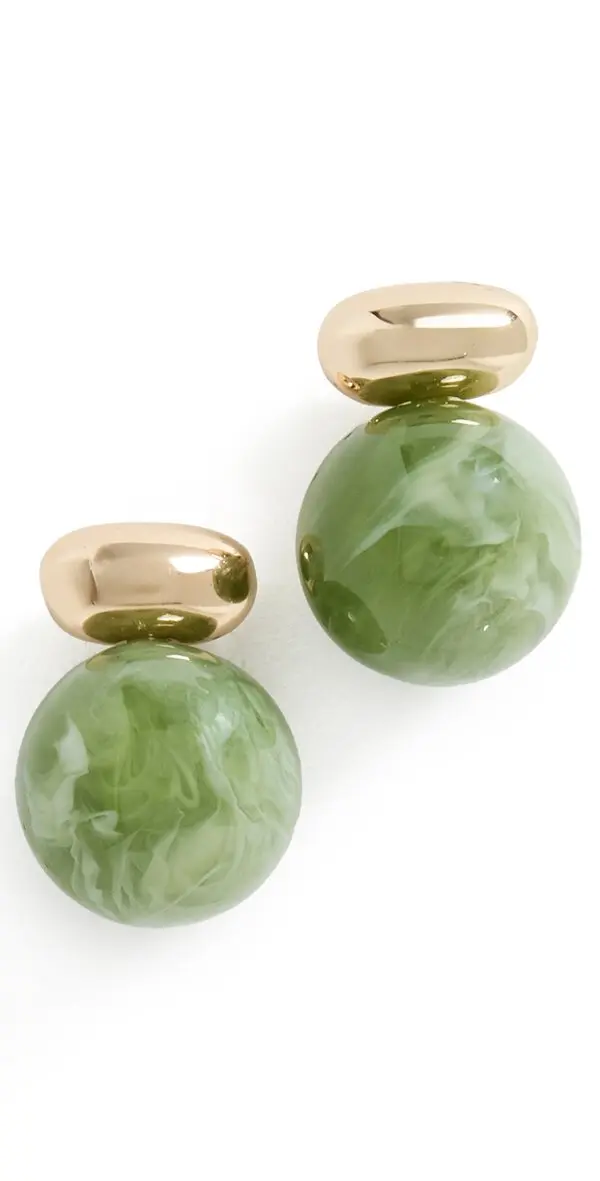 Shashi Alice Gemstone Earrings - Gold/green
