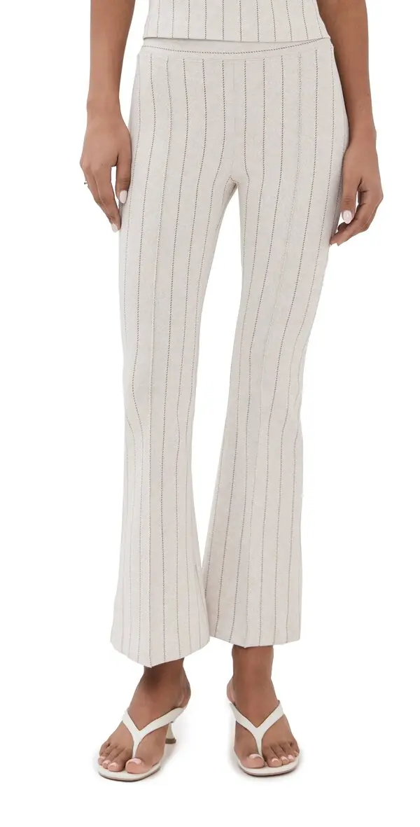 Rosetta Getty Pinstriped Cropped Flare Pants