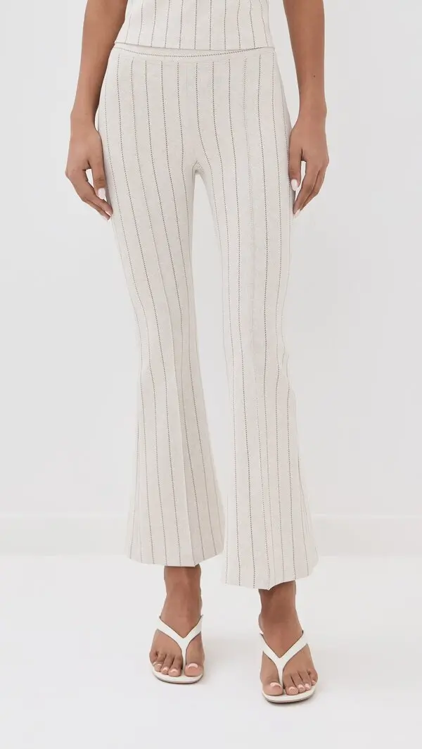 Rosetta Getty Pinstriped Cropped Flare Pants
