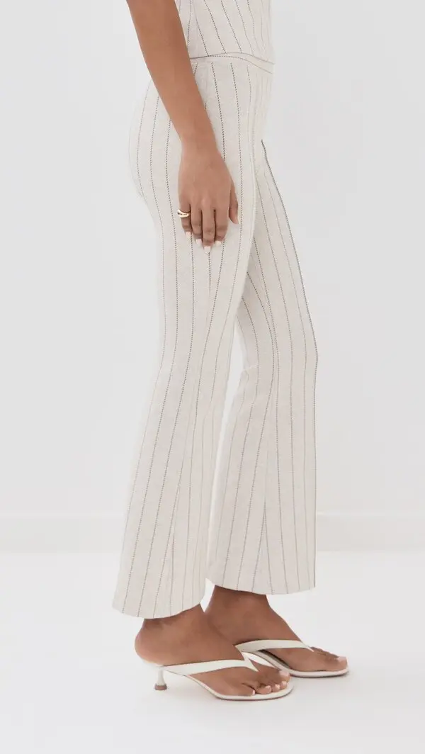 Rosetta Getty Pinstriped Cropped Flare Pants
