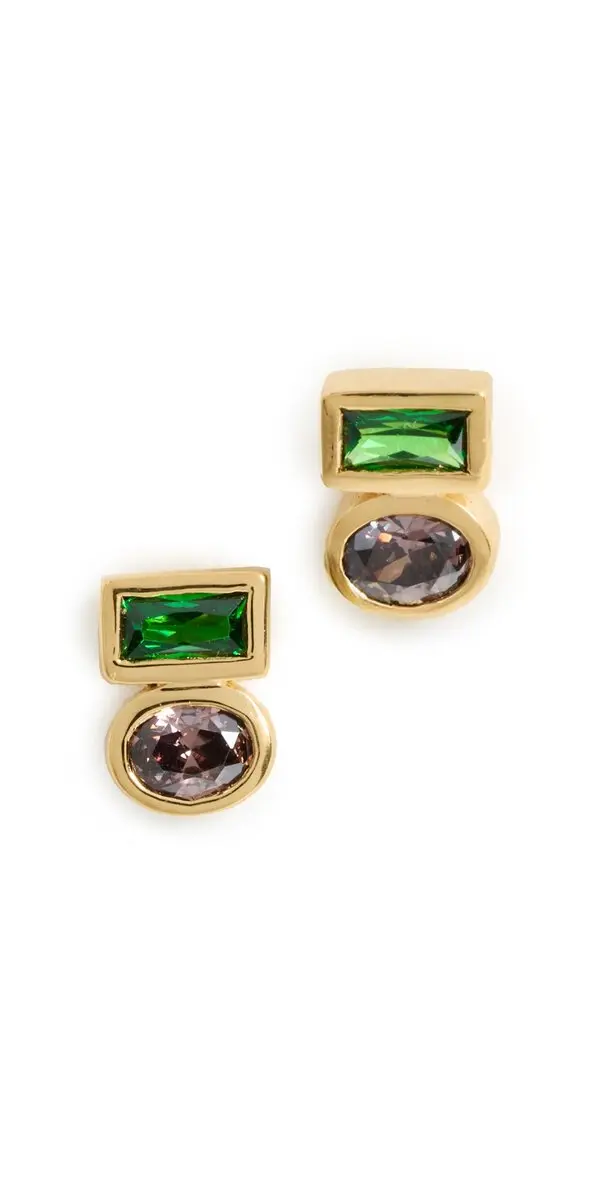 GWEN BELOTI Toi Et Moi Stud Earrings - Gold