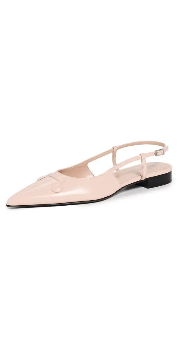 Marni Pointed Toe Slingback Sandals - Rose Powder