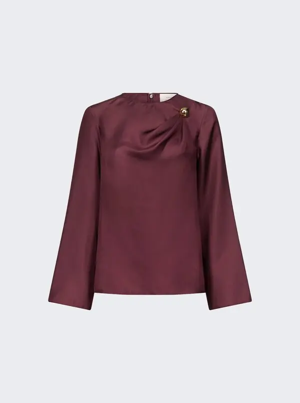 Loulou De Saison Azae Draped Blouse - Red