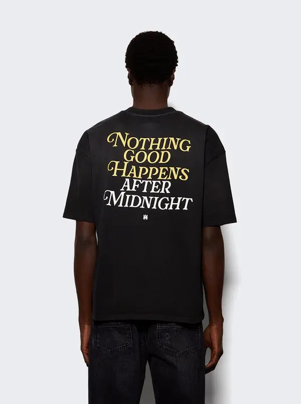 Amiri Nights Oversized Tee Ivory - Black
