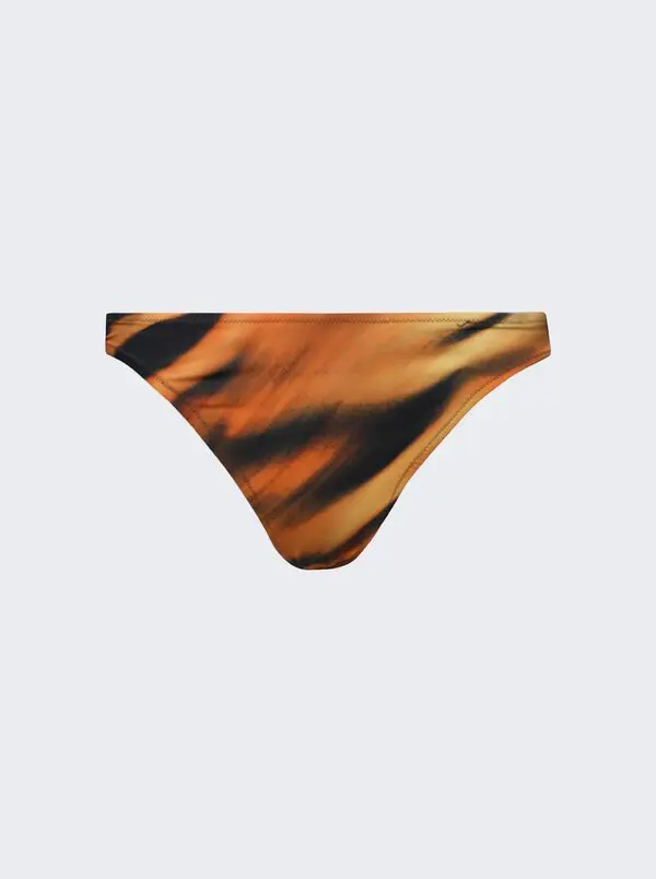 SKIMS X Roberto Cavalli Dipped Mid Coverage Bikini Bottom With Tiger Face Print - Brown
