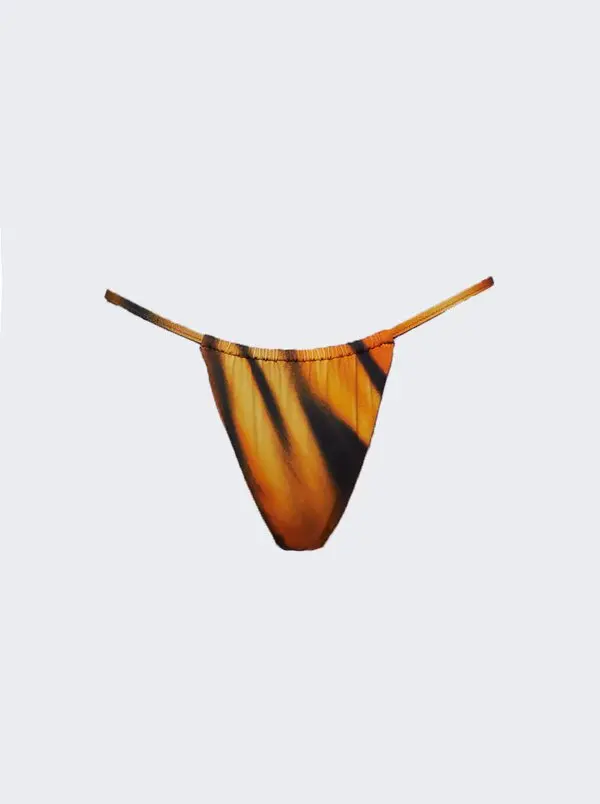 SKIMS X Roberto Cavalli Tiger Face Print String Bikini Bottom - Brown