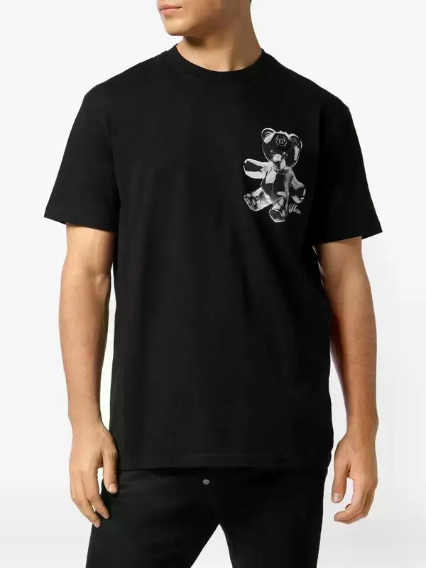Philipp Plein Teddy Bear-print Crew-neck T-shirt - Black