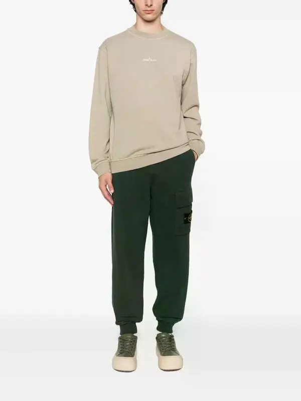 Stone Island Logo-print Cotton Sweatshirt - Neutrals