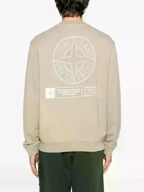 Stone Island Logo-print Cotton Sweatshirt - Neutrals