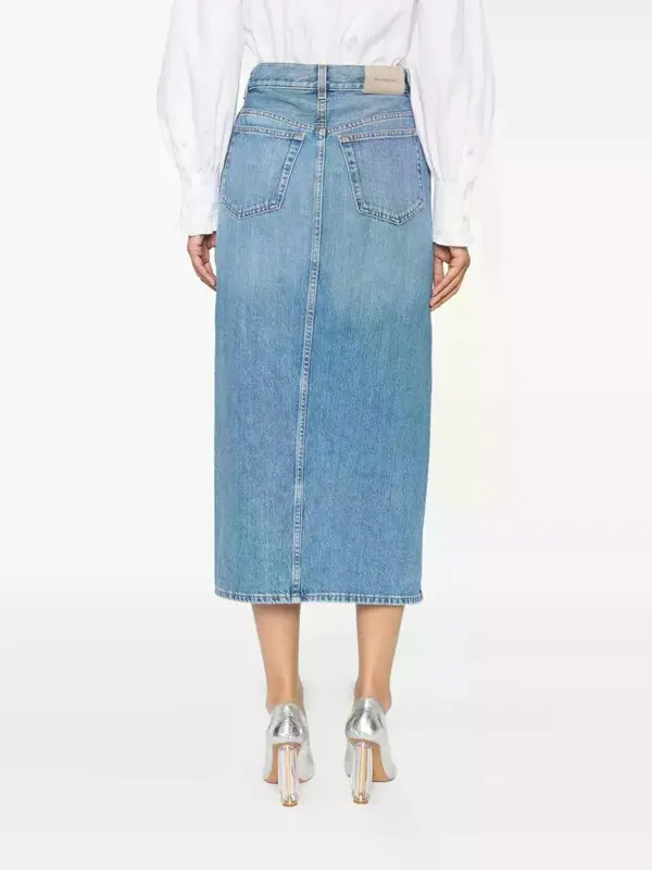 Givenchy Side-split Denim Midi Skirt