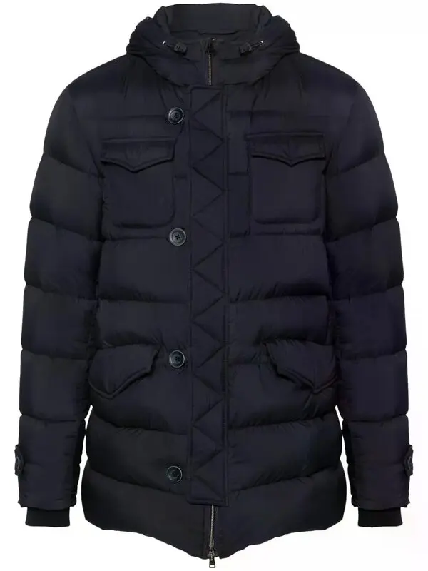 Herno Hooded Down Jacket - Blue