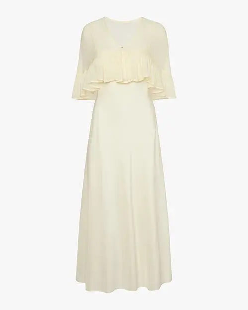 WeWoreWhat Ruffle Shawl Collar Maxi Dress