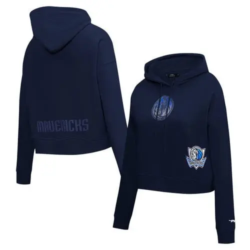 PRO STANDARD Dallas Mavericks Jewels Cropped Pullover Hoodie - Navy