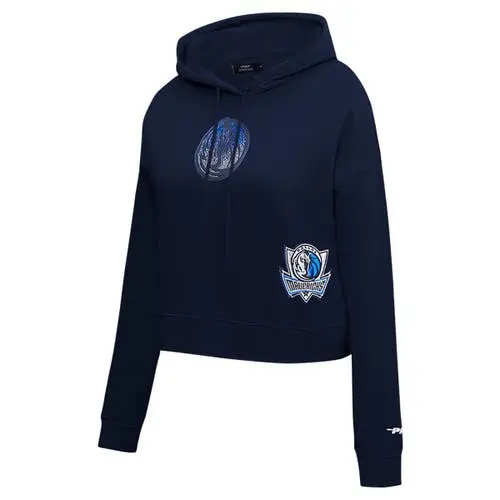 PRO STANDARD Dallas Mavericks Jewels Cropped Pullover Hoodie - Navy